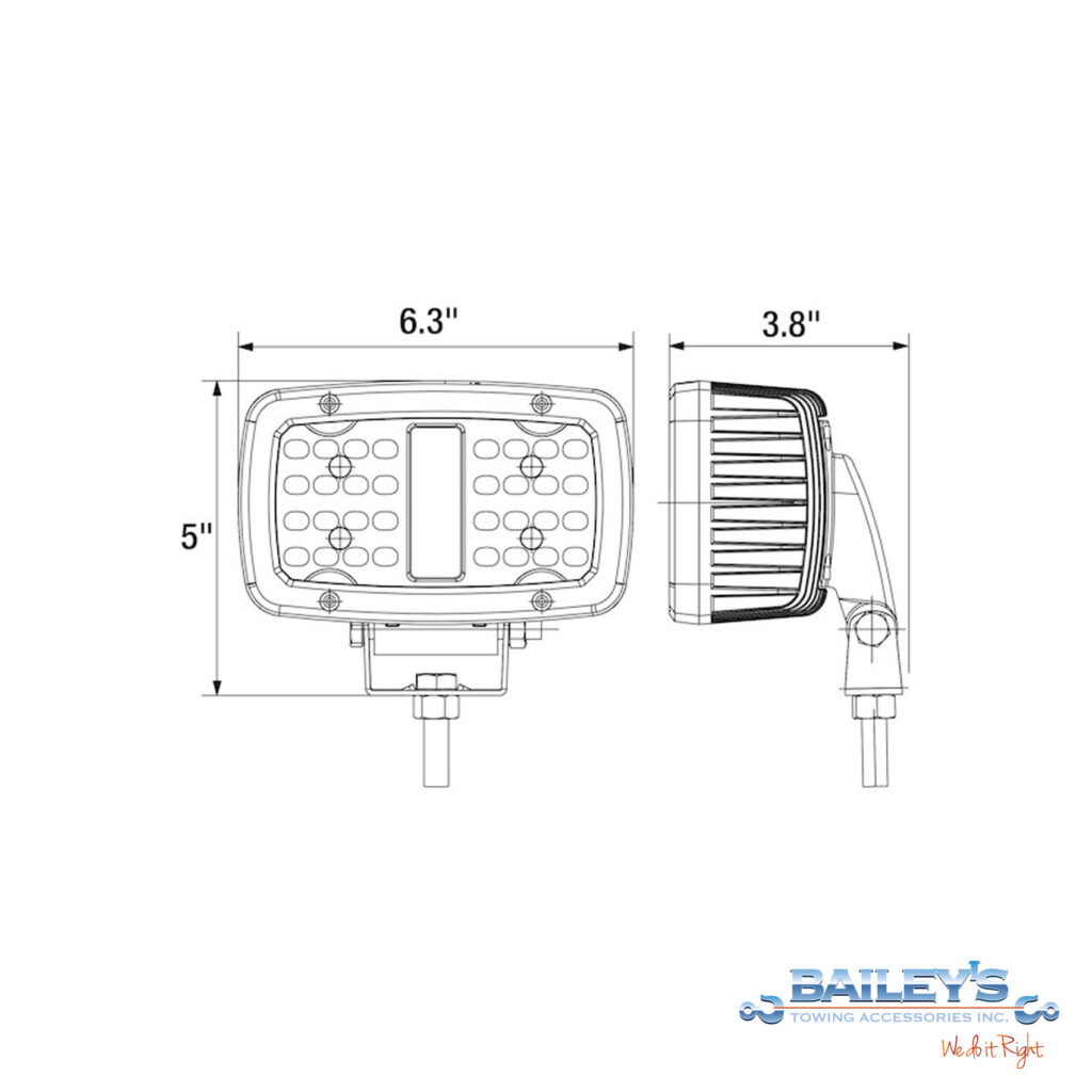 6.5" Rectangular LED Clear Flood Light